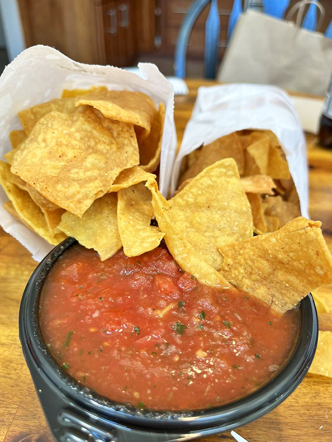 Salsa and chips &ndash; the opening act that threatens to steal the show. Homemade chips with salsa that tastes like summer.