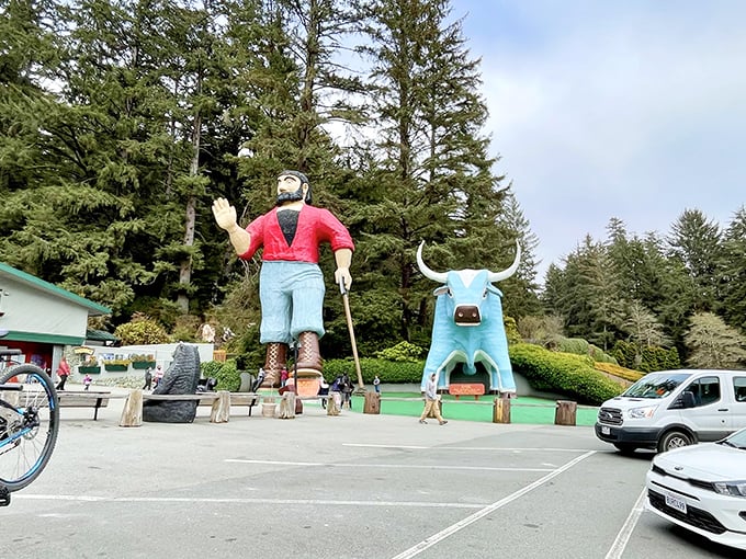 Babe's cartoonishly vibrant blue coat makes him visible from space&mdash;or at least from several exits away on Highway 101.