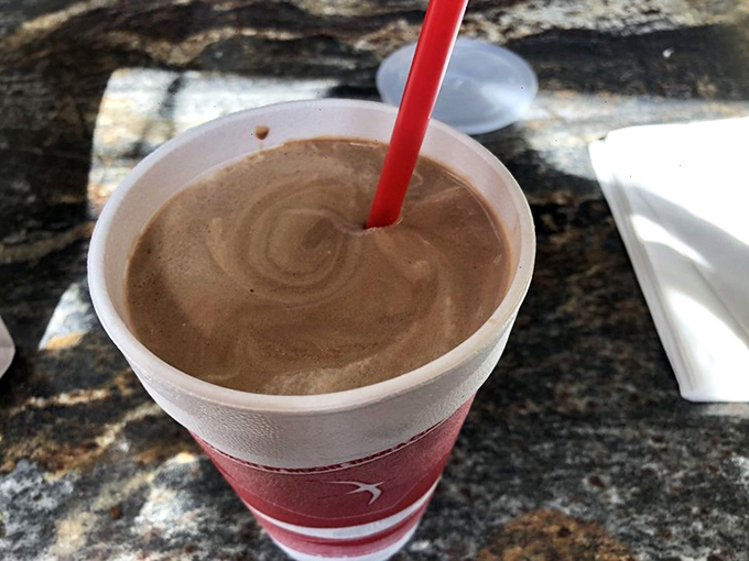 Chocolate shake thickness test: If the straw stands at attention, you've got yourself a proper Midwestern milkshake worth the brain freeze.