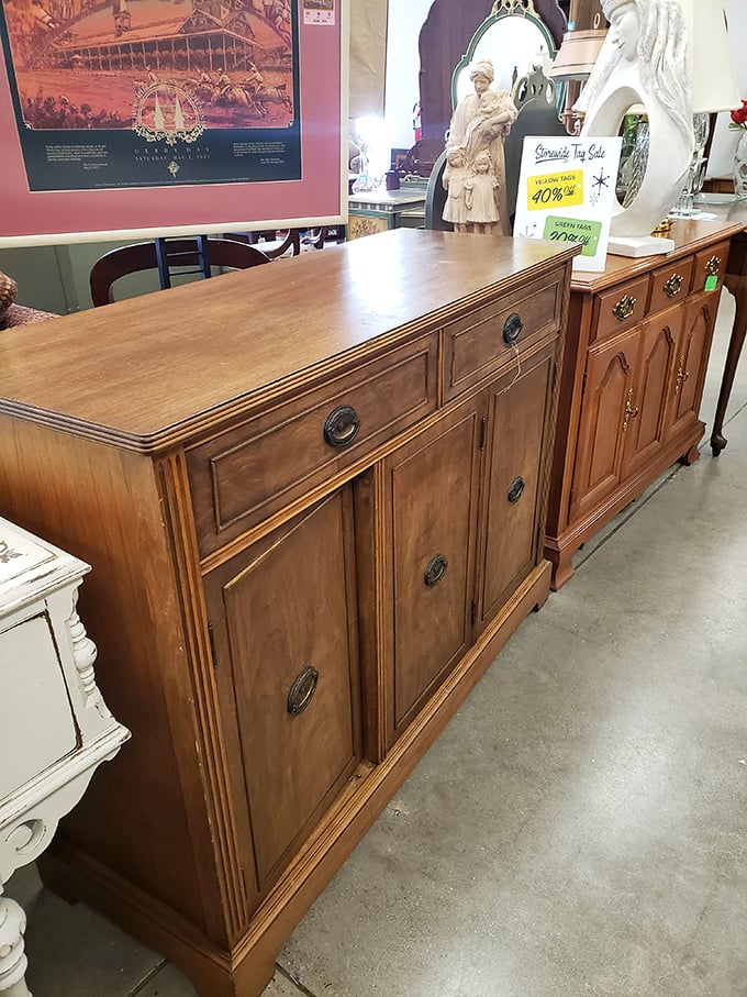 This isn't just a sideboard&mdash;it's a time machine. Solid wood craftsmanship that's outlived several trends and will probably outlive the particle board replacing it.