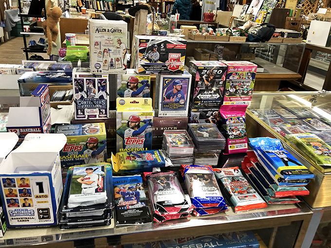 Baseball card heaven for collectors young and old. Each pack holds the possibility of finding that rookie card you've been hunting for decades.