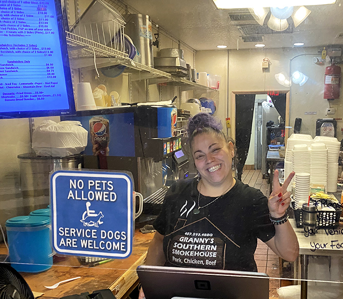 The smile says it all: You're about to experience BBQ that'll make your taste buds throw a standing ovation.