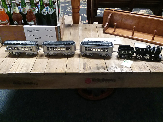 All aboard this miniature railroad where childhood dreams of conducting the perfect train still chug along the imagination tracks.