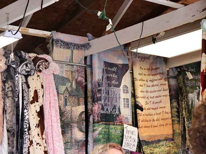 Textile treasures hang like pages from a storybook, each blanket offering both warmth and conversation starters for your living room.