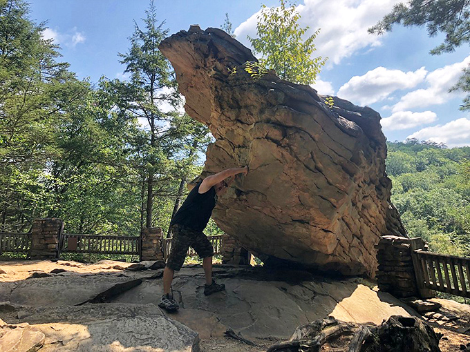 Balanced Rock: where visitors have been pretending to hold up massive boulders for photos since long before Instagram made it mandatory.