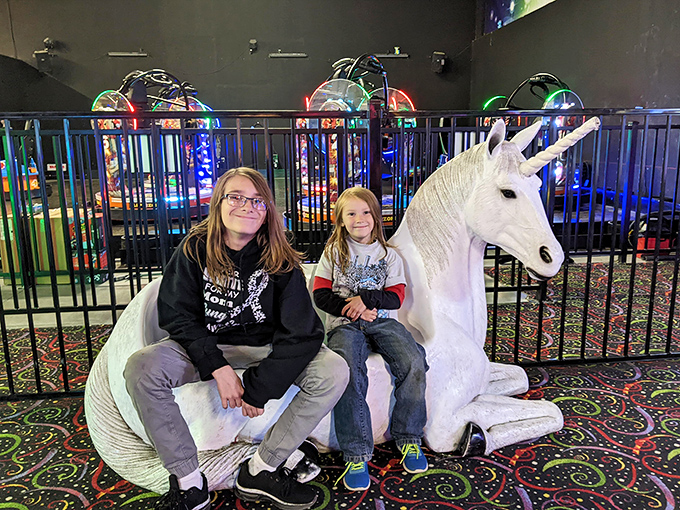 Even mythical creatures make appearances at Country Junction, where a unicorn statue provides the perfect photo opportunity for creating magical memories.