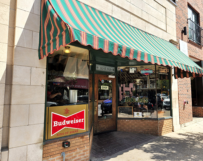 Booche's striped awning has sheltered generations of hungry Missourians seeking burger perfection with a side of pool hall atmosphere.