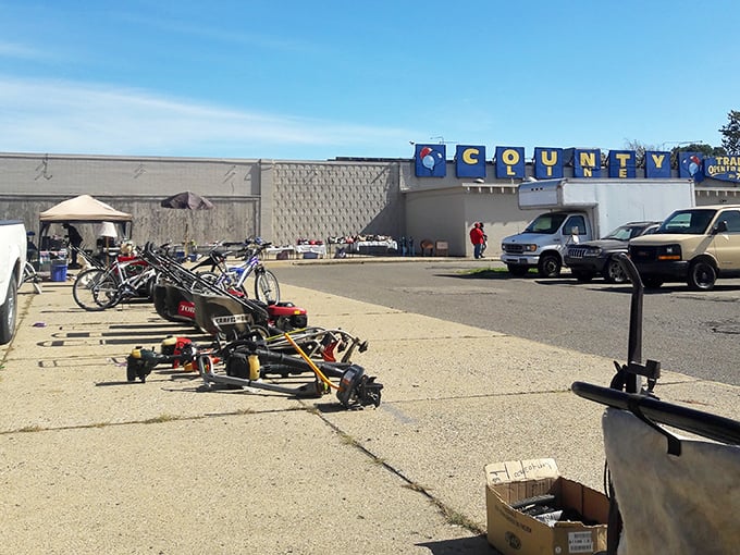 County Line's no-frills approach keeps the focus where it belongs&mdash;on incredible finds like these vintage bicycles and tools.