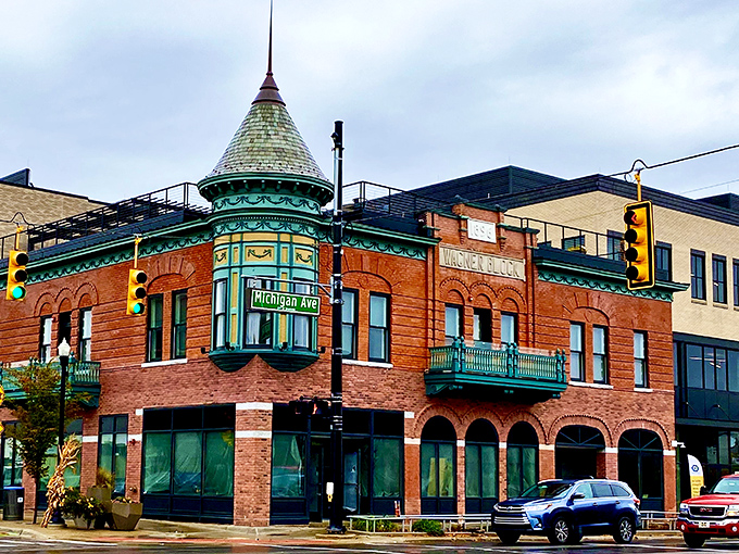 Dearborn's Art Deco buildings stand proudly along Michigan Avenue, architectural time capsules from a bygone era.