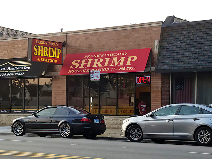 Frank's bold red awning and straightforward signage tell you exactly what you're getting: serious Chicago shrimp.