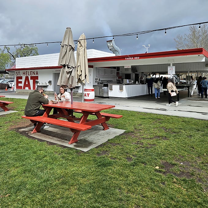 Gott's clean white building with its "EAT" command is the Napa Valley's most delicious order you'll ever follow.