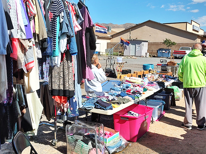 Desert entrepreneurs display their wares with pride. JV Swap Meet proves you don't need fancy displays when the merchandise speaks for itself.
