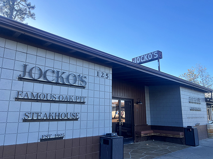 Jocko's blue-tiled exterior gives nothing away - and that's the point. Local legends don't need fancy buildings when the steak speaks for itself.