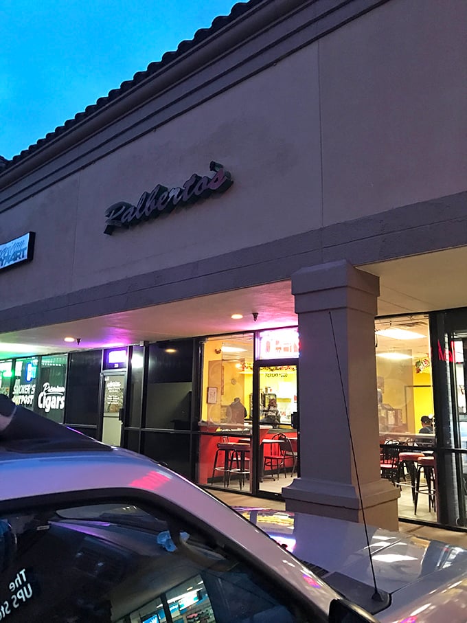 Ralbertos' subtle storefront hides in plain sight, like a burrito ninja waiting to ambush your hunger with delicious surprise attacks.