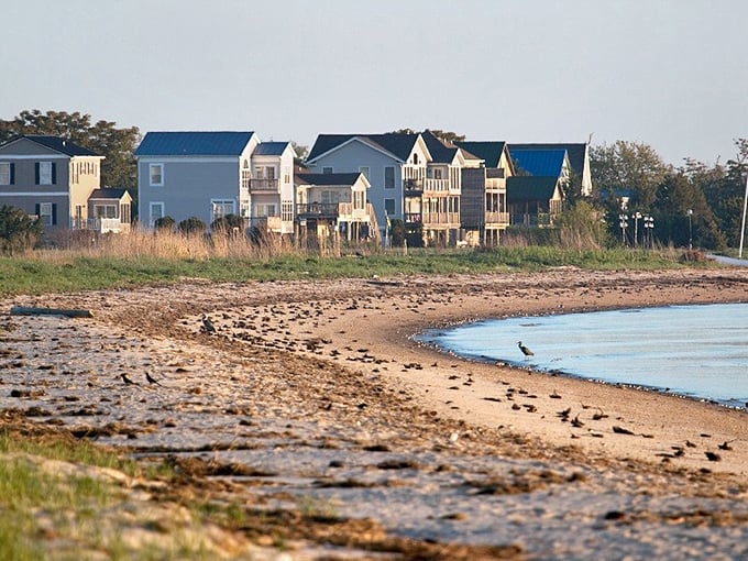 Slaughter Beach's lighthouse stands like a maritime exclamation point against the evening sky.