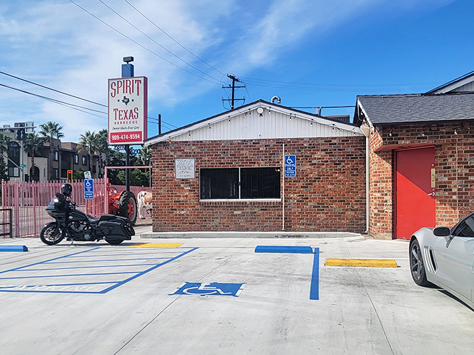 Lone Star pride flies high in San Bernardino, promising authentic Texas BBQ far from home. 