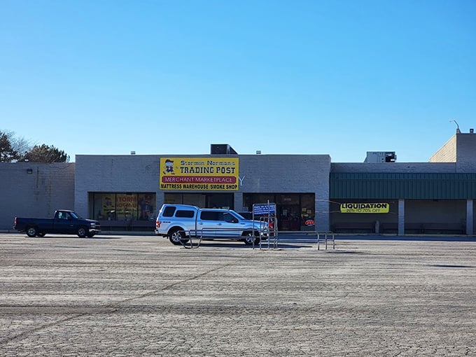 Stormin Norman's modest exterior hides shopping surprises - never judge a flea market by its cover!