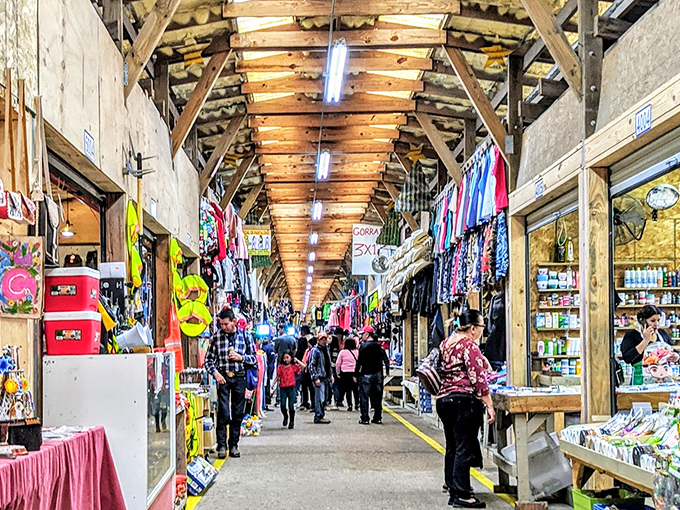 A shopper's paradise where vibrant colors and treasures await! Like a Mexican mercado transported to Houston, complete with everything from toys to traditional clothing.