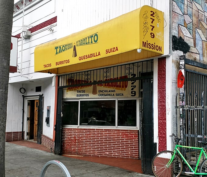El Farolito's bright yellow awning has guided hungry Mission District wanderers to taco nirvana for decades. The golden ticket to late-night satisfaction!
