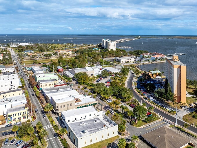 Titusville's waterfront location offers daily dolphin shows that millionaires elsewhere pay for but you'll enjoy with morning coffee.