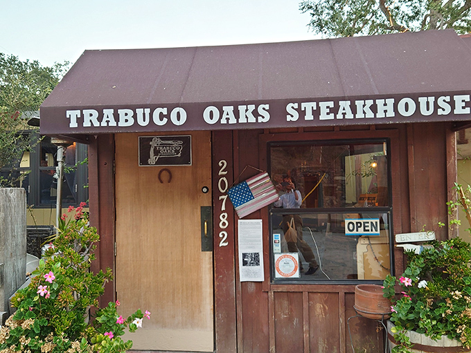 Trabuco Oaks looks like a cabin where Paul Bunyan might stop for dinner—rustic, remote, and ready to serve serious meat.