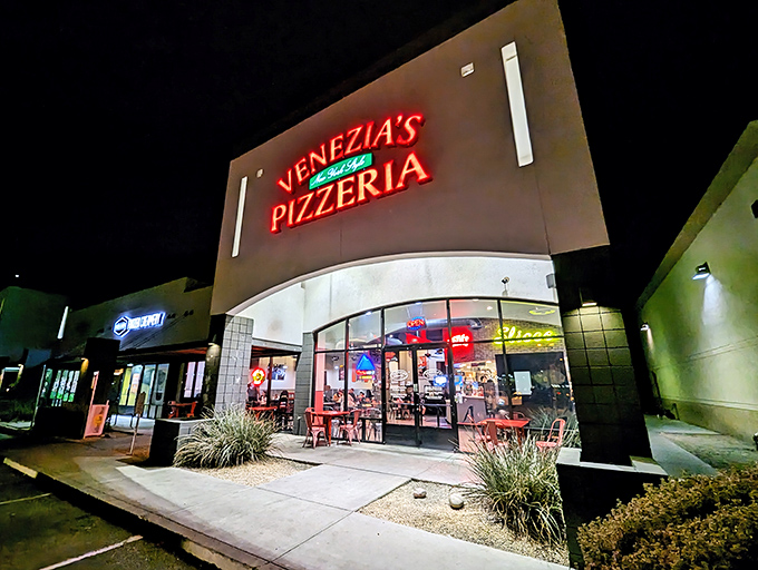 Venezia's bold signage makes no secret of its New York pizza allegiance &ndash; a slice of the Big Apple in Gilbert.