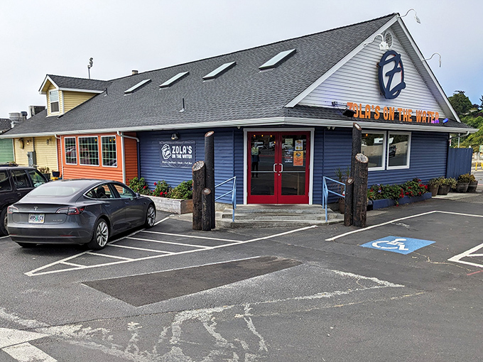Zola's blue and white exterior looks like it belongs on a coastal postcard&mdash;simple, cheerful, and promising seafood-adjacent pizza perfection.