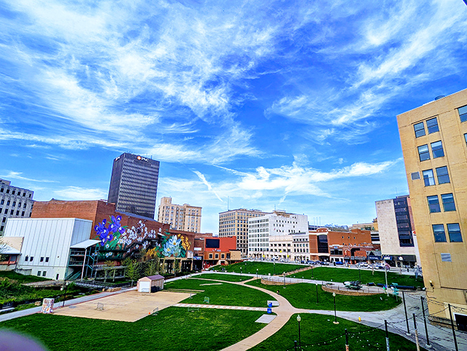 Akron's downtown plaza doesn't just offer green space&mdash;it offers breathing room for a city with big ideas and even bigger heart.