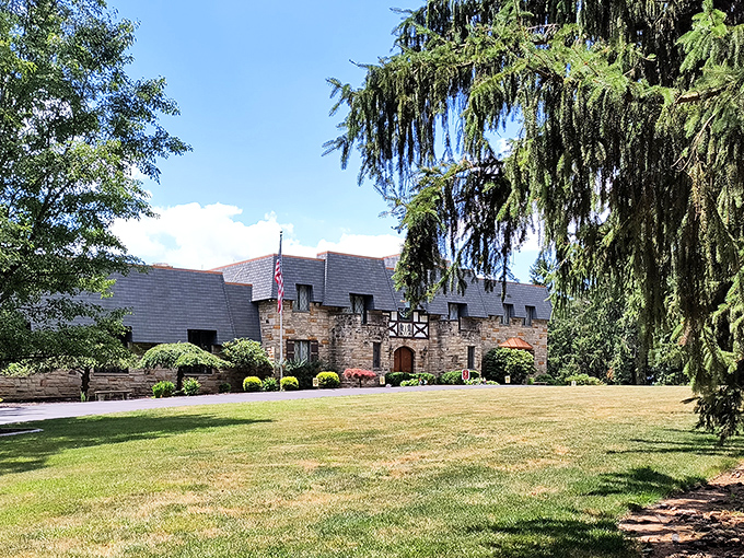 Castle or mansion? The Bayernhof Museum combines both with Bavarian flair. Those stone walls guard Pittsburgh's most eccentric collection.