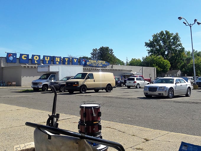 The sprawling parking lot hints at the treasures within&mdash;County Line draws serious collectors and casual browsers alike.