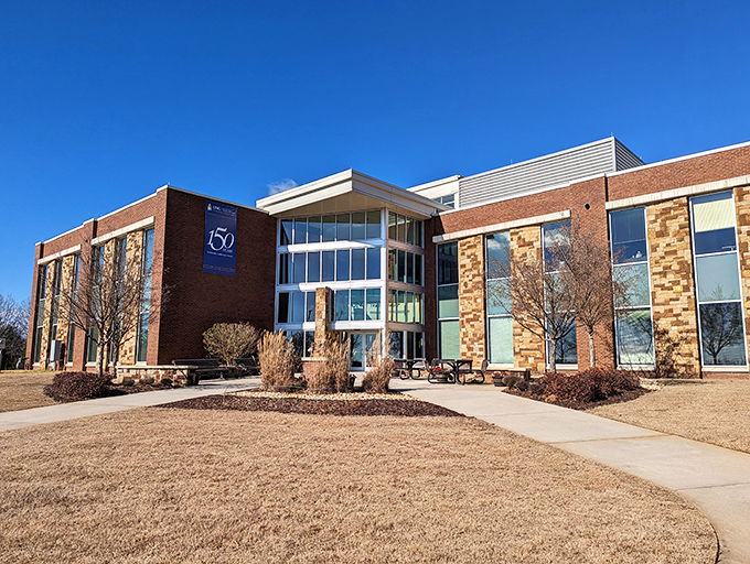 Modern meets traditional in Cumming's community buildings, much like its blend of affordability and comfort.