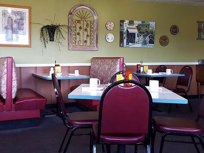 Cozy booths and warm colors create the perfect setting for pancake pilgrimages&mdash;where maple syrup flows and diet plans go to die.