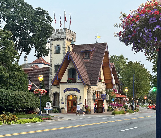 The fairytale castle entrance to Frankenmuth's shops welcomes visitors to "Little Bavaria"&mdash;a unique retirement setting.