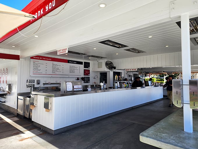 The ordering counter at Gott's Roadside &ndash; where wine country casual meets burger joint perfection.