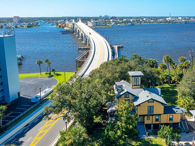 Daytona's coastal charm shines along this heritage route, where palm trees stand like exclamation points on a perfect day.