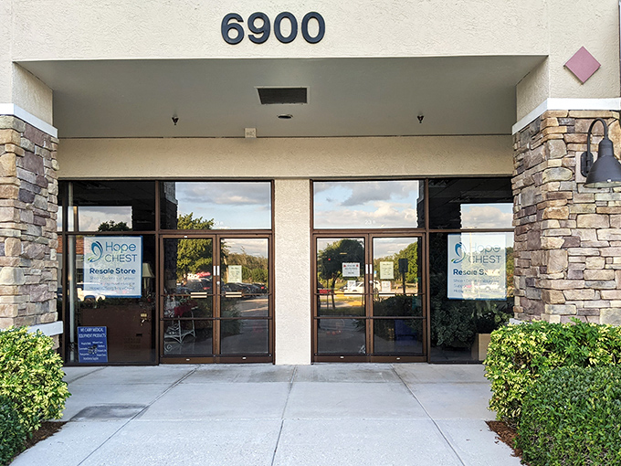 The welcoming entrance feels more boutique than thrift store. Your credit card can relax here!