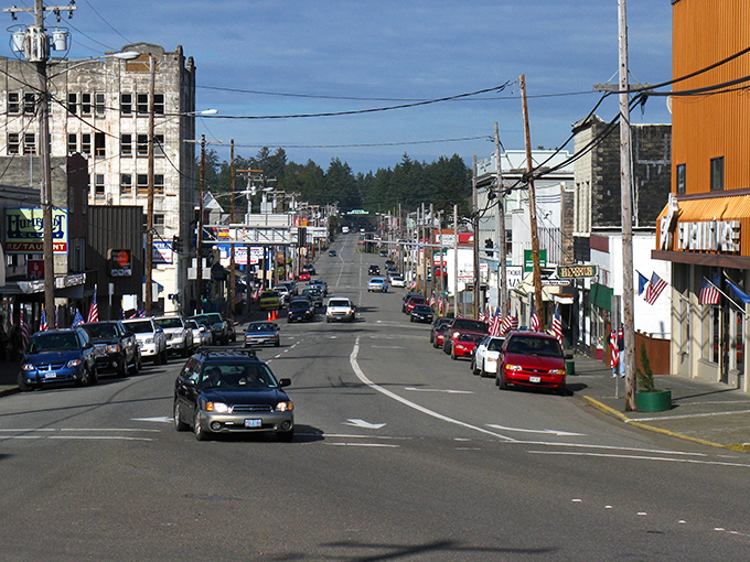 "Stars, stripes, and small-town pride! This main drag has that classic American feel that makes you want to order a slice of pie at the local diner."