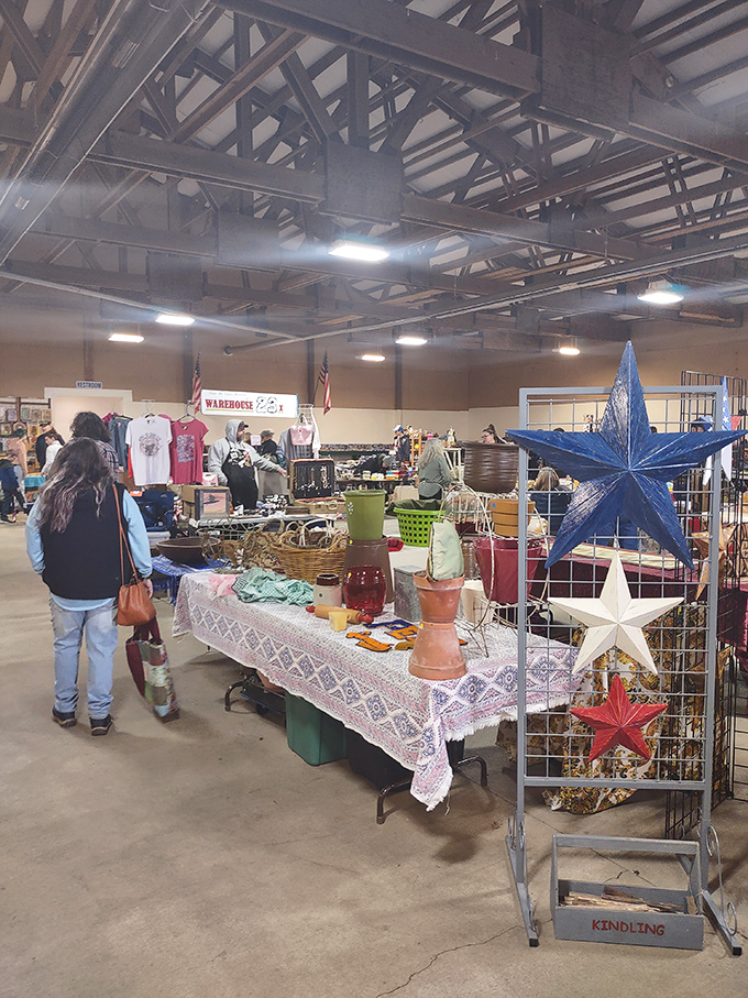 The serious business of bargain hunting happens here, where eagle-eyed shoppers spot treasures among the tables.
