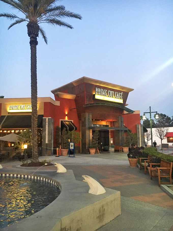 Palm trees and prime cuts – a perfect California combination. Prime Cut Café's exterior hints at the fresh approach waiting inside.