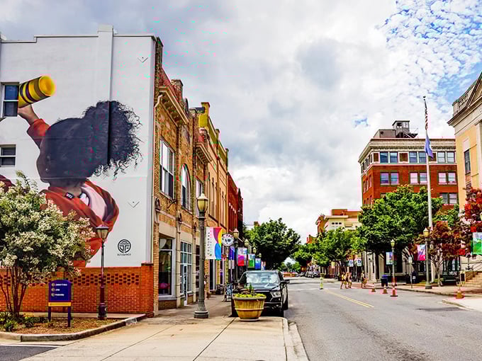 Street art brings vibrant energy to Rock Hill's downtown walls, proving that creativity thrives when given the breathing room to express itself fully.