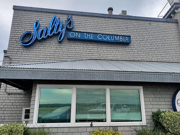 The clean lines of Salty's brick exterior hide a seafood paradise where every table gets front-row seats to the Columbia River show.