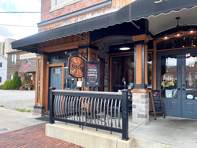 That inviting storefront suggests gourmet surprises hiding behind historic Alton's friendly facade. 