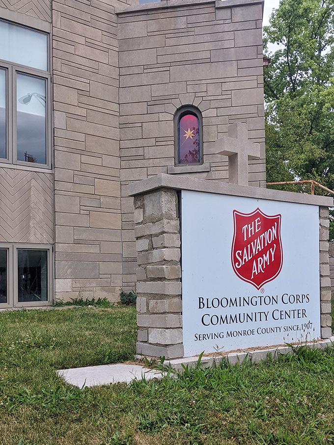 Architectural details worthy of a cathedral grace this Salvation Army building. Serving Monroe County since 1907 with both style and substance.