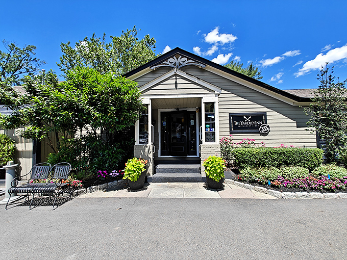 As day fades to dusk, The Yardley Inn beckons with golden light and the promise of seafood that rivals any coastal town.