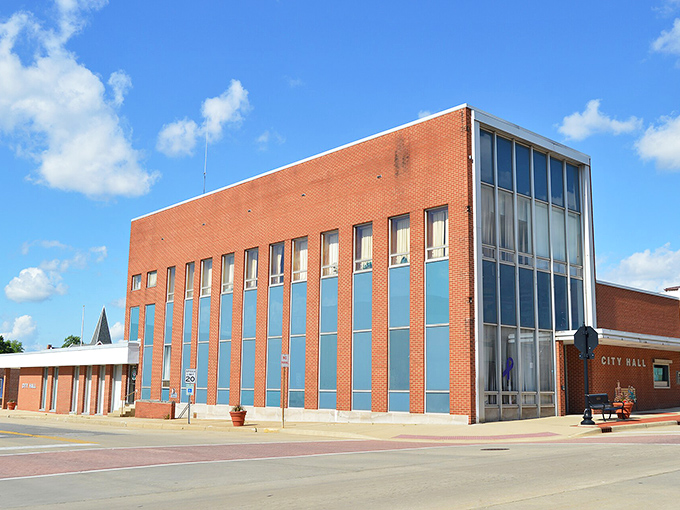 Vandalia's modern city hall brings a touch of mid-century design to this historic town. Practical, affordable living starts with good governance!
