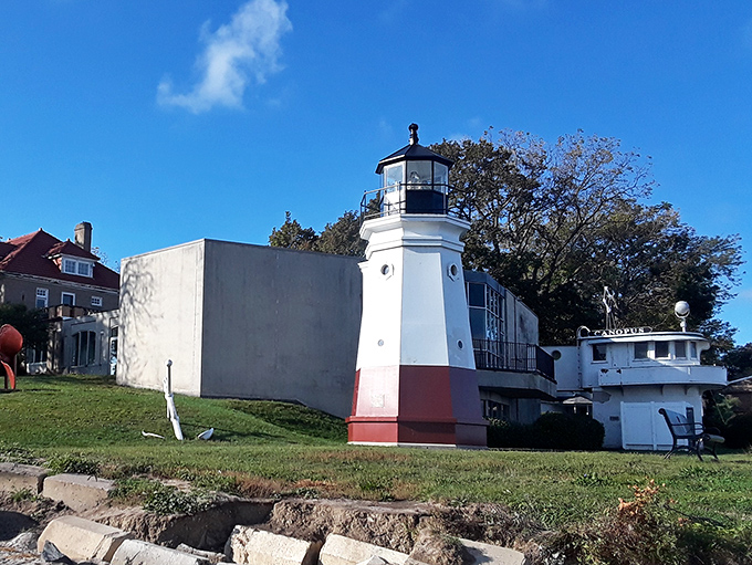 The perfect spot for watching sailboats glide by. Vermilion's lighthouse proves good things come in small packages!
