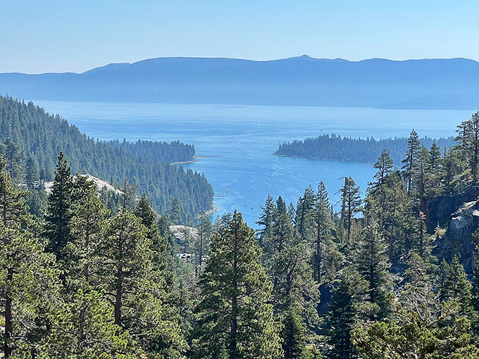 Alpine perfection: A pristine mountain lake nestled in a granite bowl&mdash;the reward waiting for those who venture beyond Eagle Falls.