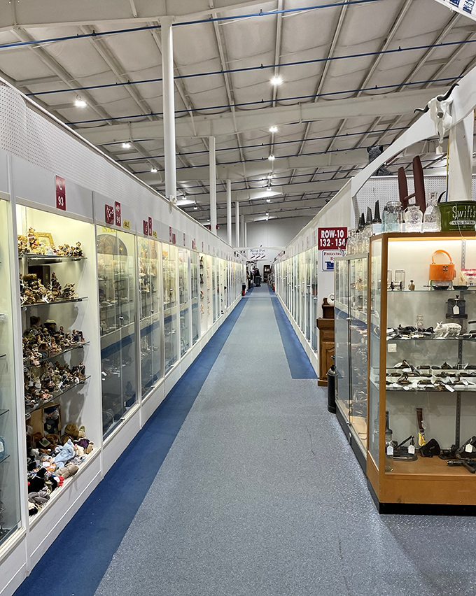 The endless horizon of antiquing possibilities. This aisle stretches so far you'll wish you'd packed trail mix and comfortable shoes.