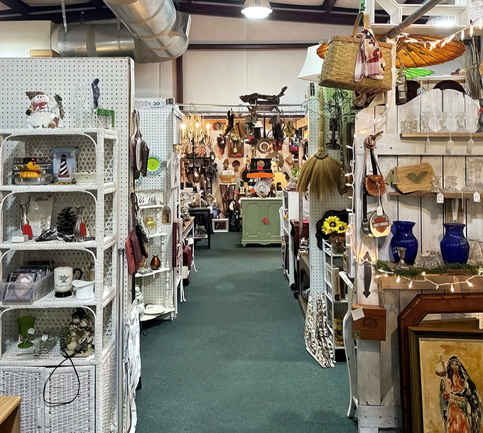 Looking down this aisle is like peering into a kaleidoscope of American material culture. One person's "junk" is another's perfect living room conversation piece.