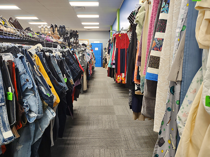 The clothing aisle&mdash;a canyon of fabric possibilities where denim, cotton, and polyester live in perfect harmony, waiting for your closet.